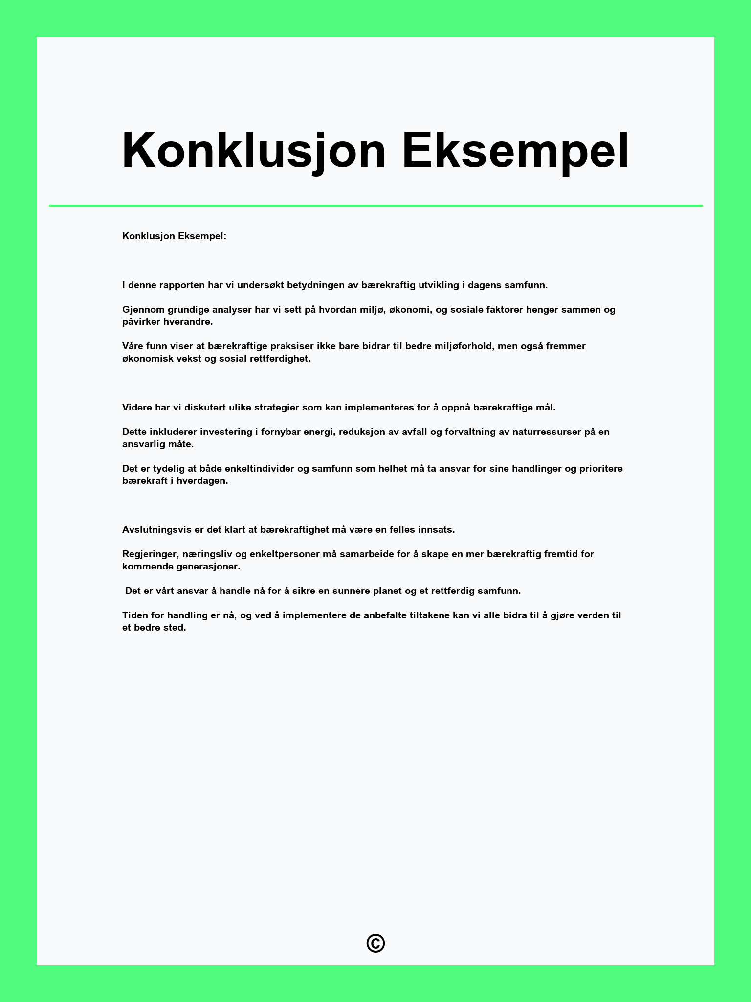 Konklusjon Eksempel